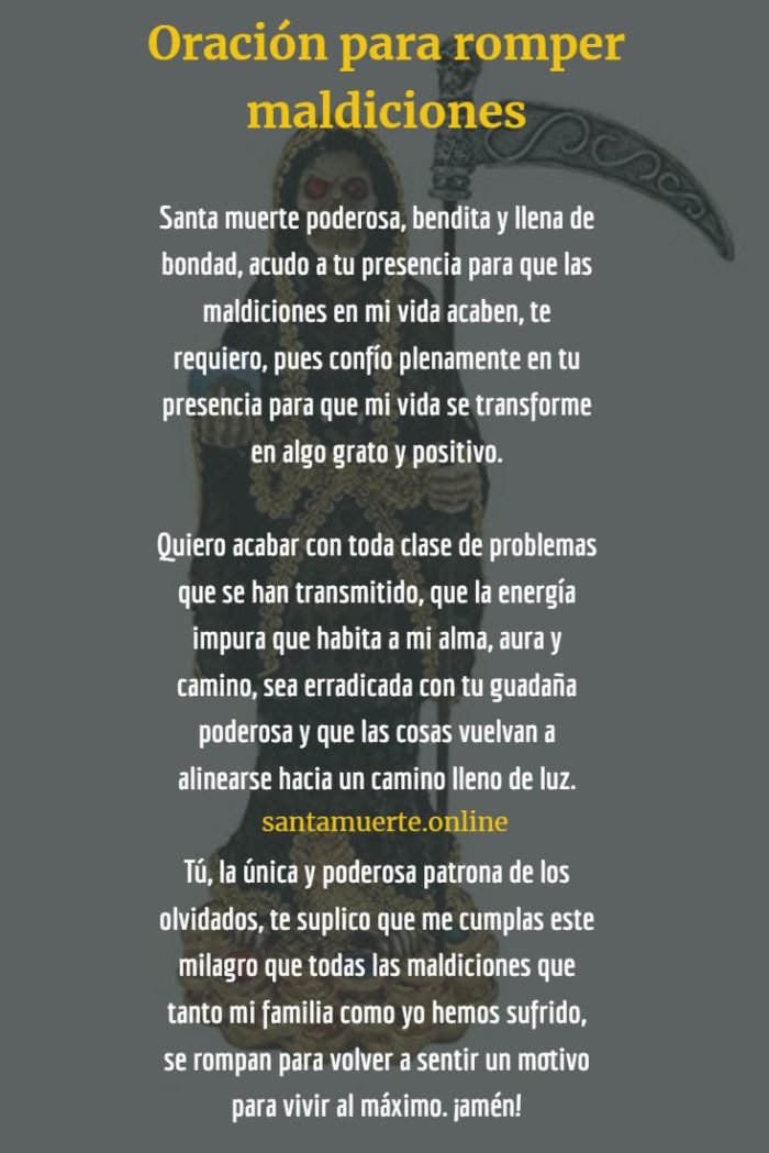 Oración a la Santa Muerte para Romper Maldiciones en la Vida