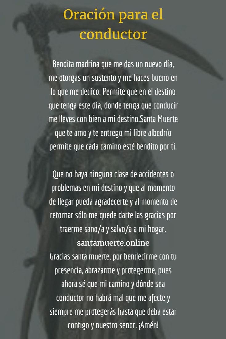 Oración para el Conductor | Automovilista | Piloto | Chofer