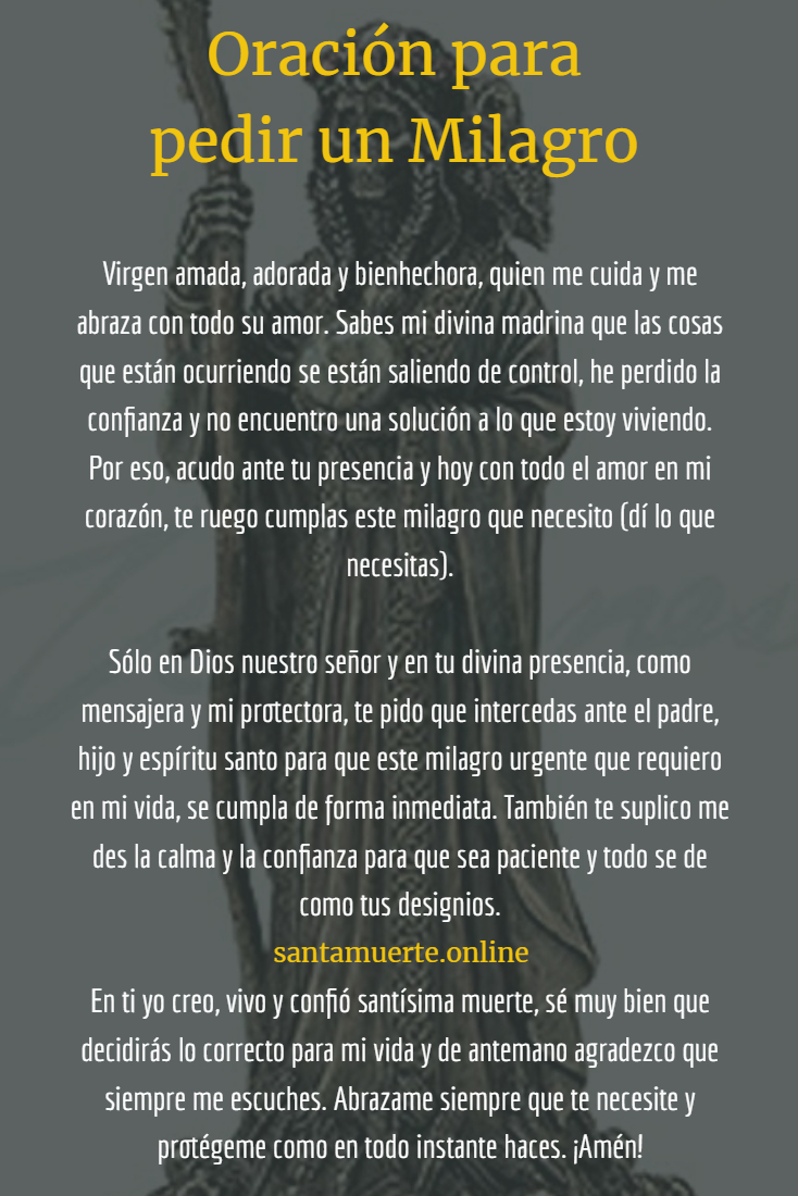 Oración a la Santa Muerte Para un Milagro | ¡La madrina te escuchará!